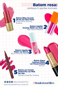 O poder do batom rosa: conheça 5 opções incríveis - Bonita Sem Filtro