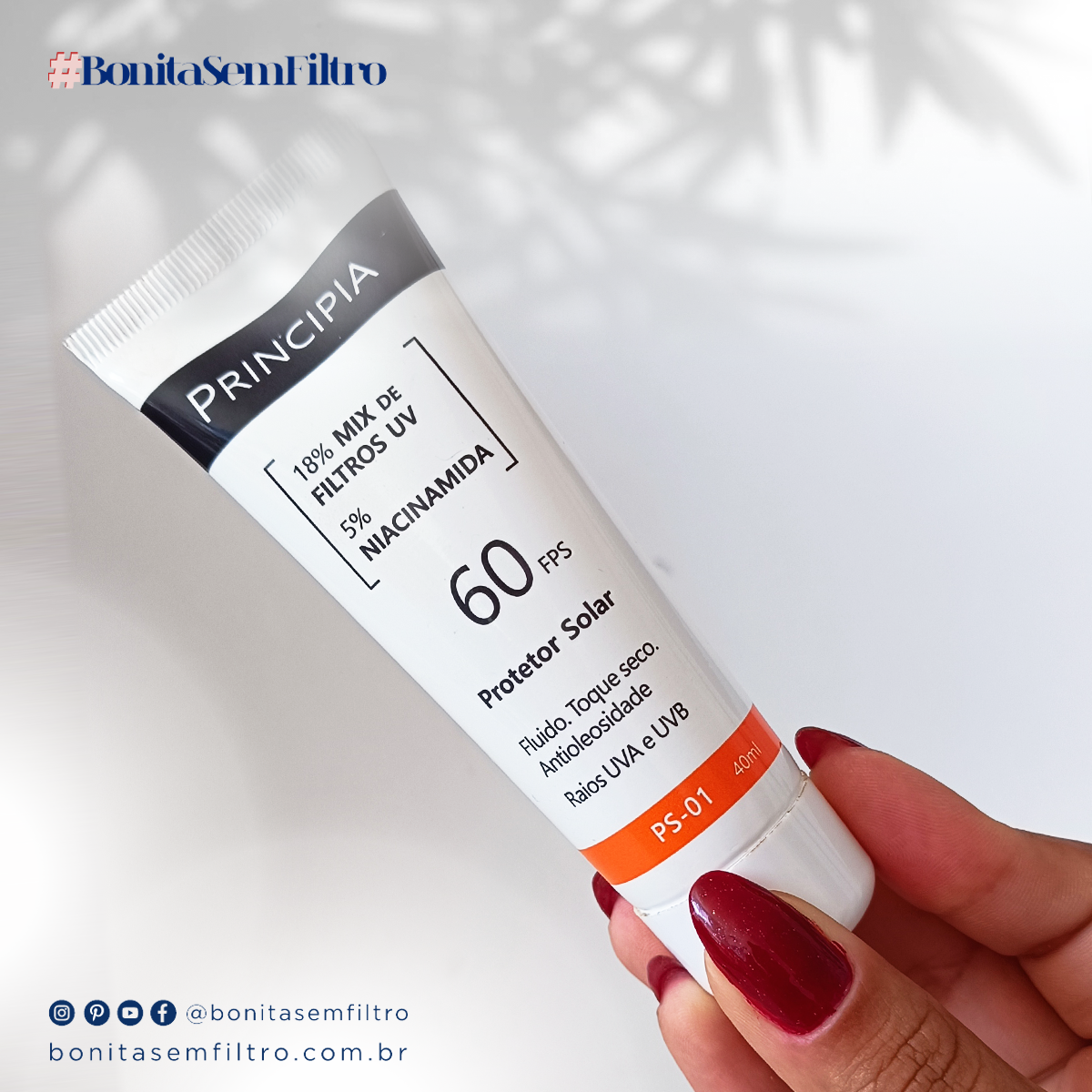 Resenha Protetor Solar Principia: o PS-01 com FPS 60 - Bonita Sem Filtro